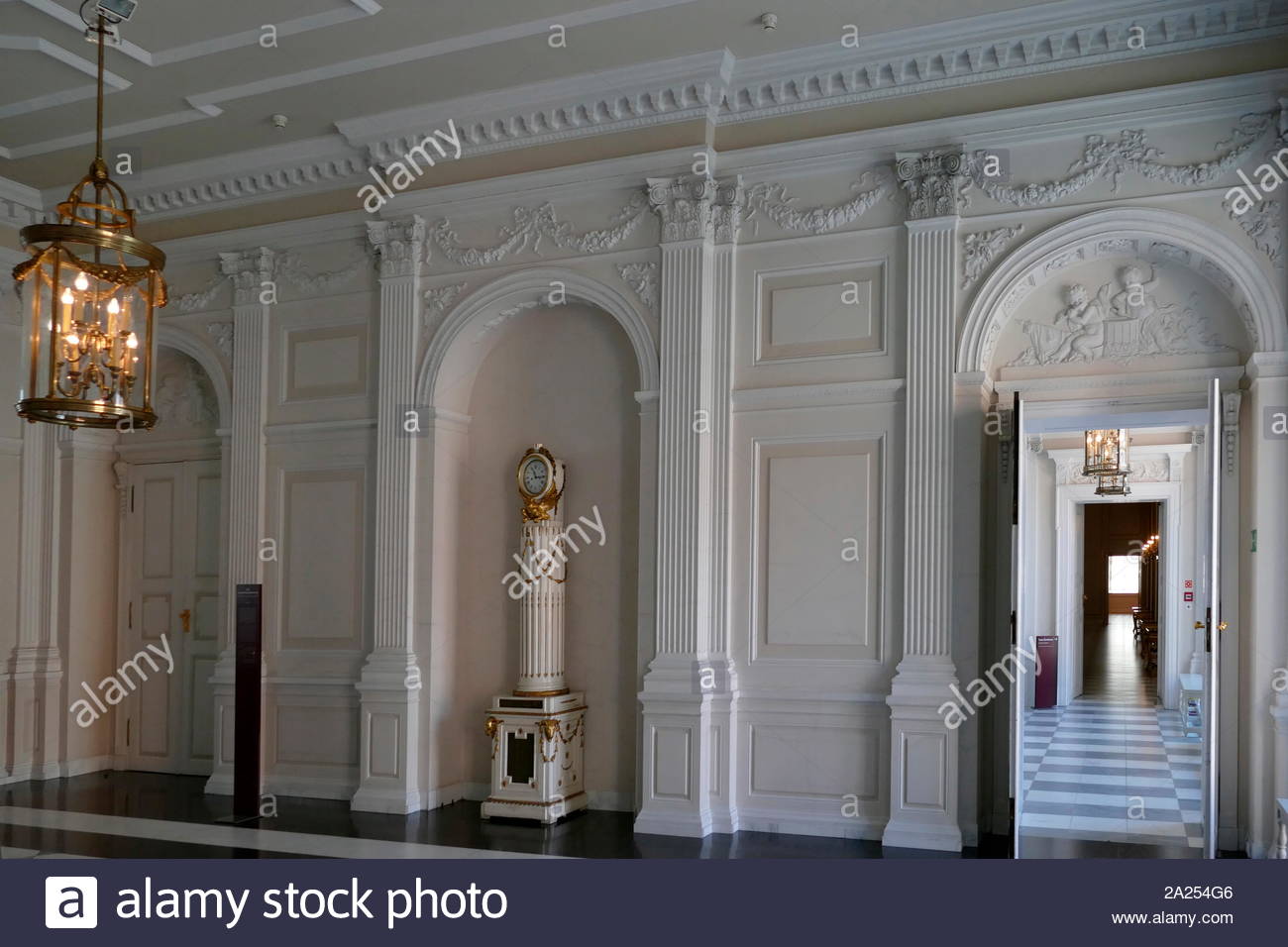 The Canaletto room, in the Royal Palace at Warsaw, Poland. Designed by ...