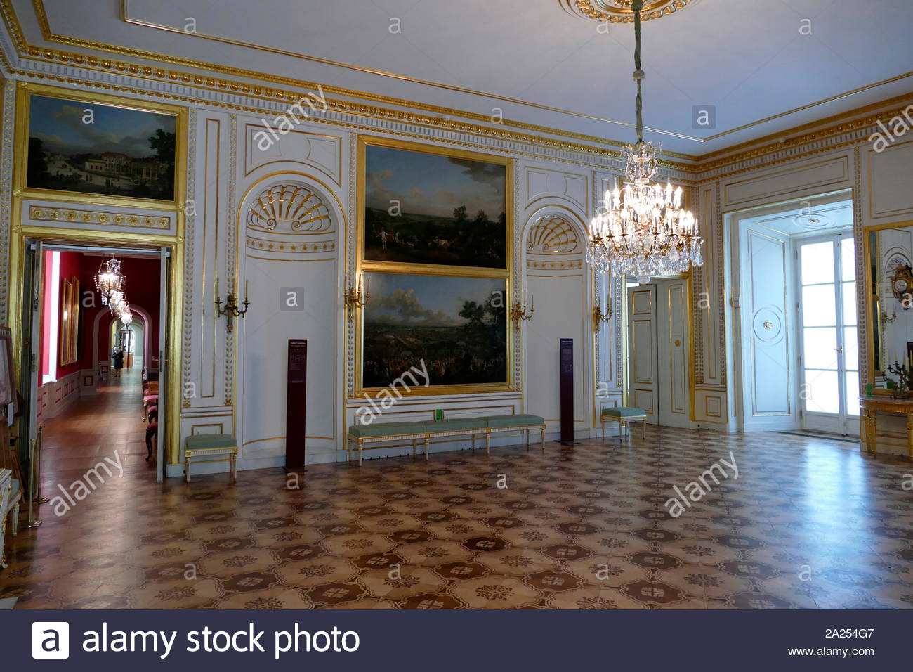 The Canaletto room, in the Royal Palace at Warsaw, Poland. Designed by ...