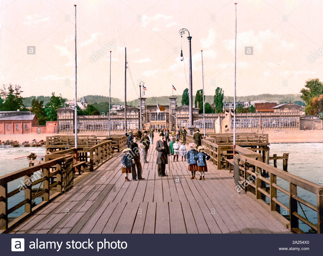 Vintage colour photograph of the coastal resort of Sopot (Zoppot) a ...