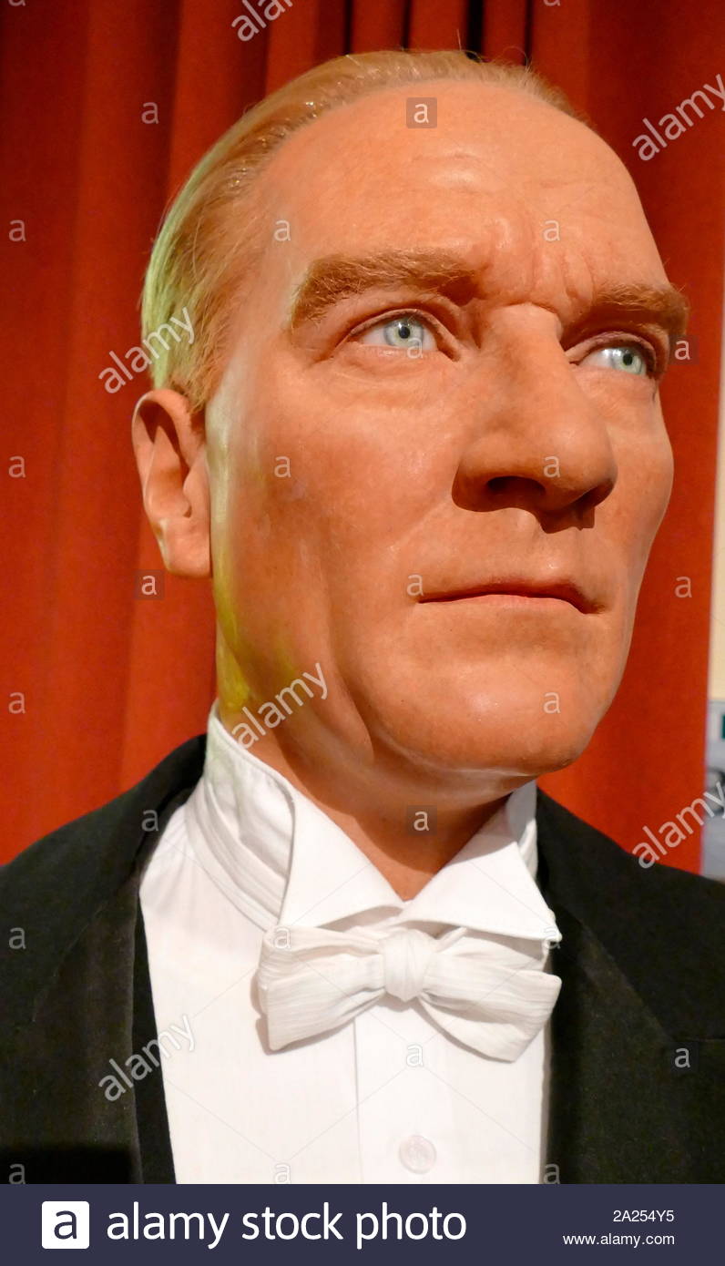 Waxwork statue depicting Mustafa Kemal Ataturk (1881 - 1938) founder of ...