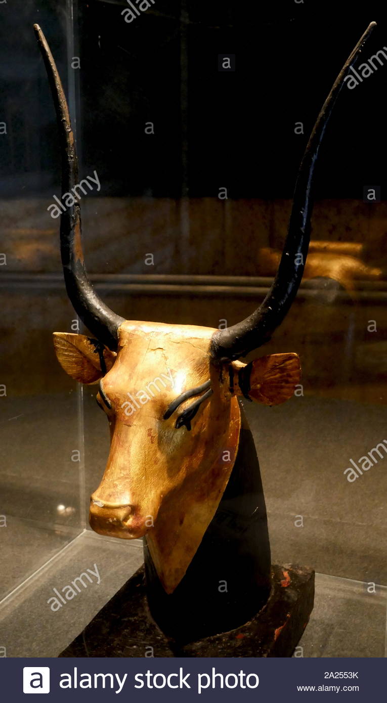 Head of the Goddess Hathor (shown as the cow Mehet-Weret from the tomb ...