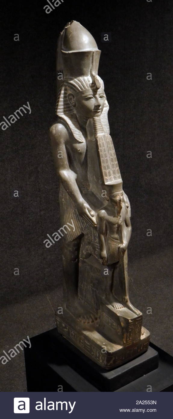 Statue of king Ramesses VI of Egypt, representing a votive statue of ...