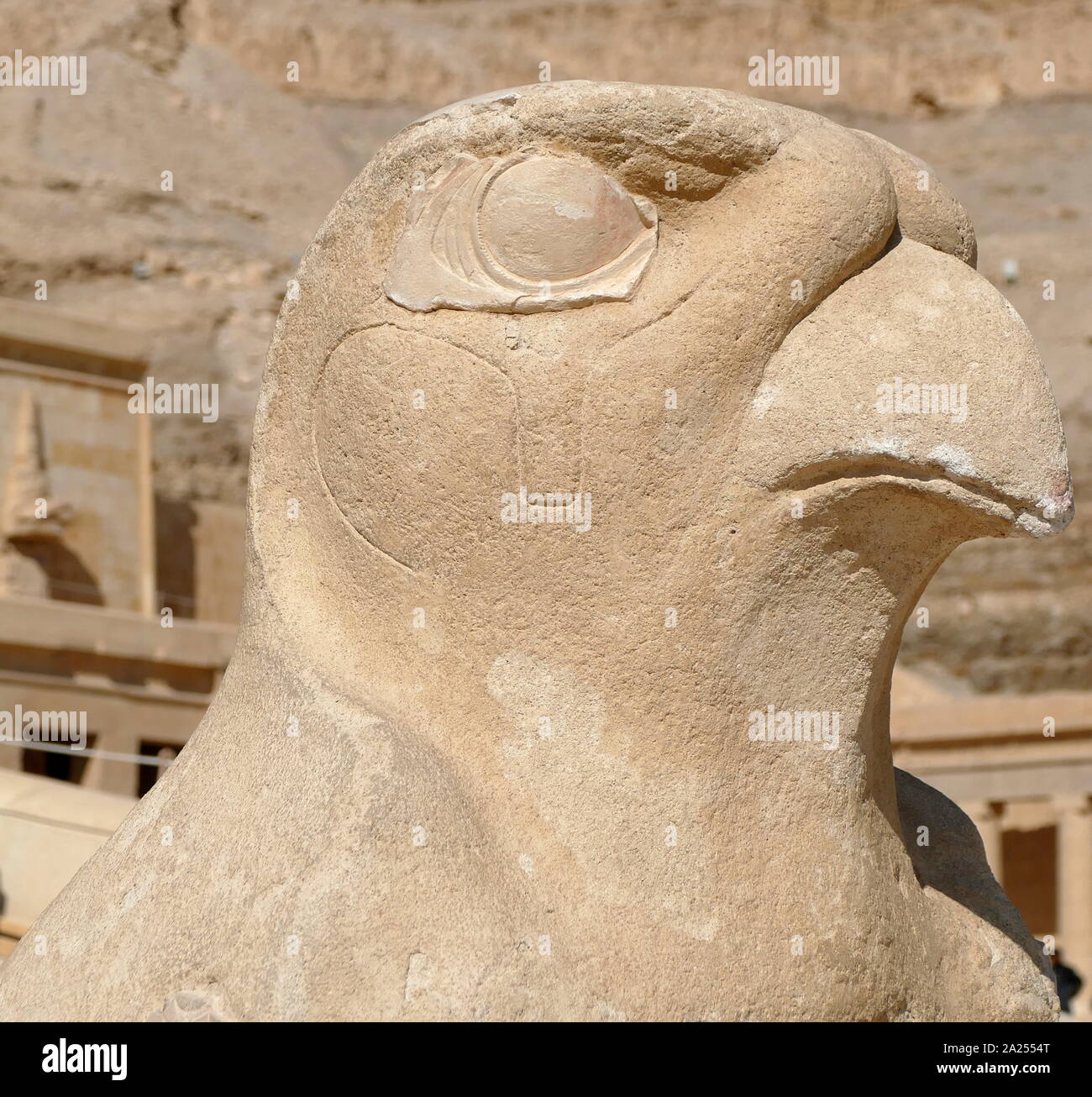 Falcon bird Statue at the Temple of Hatshepsut, at Deir el Bahri ...
