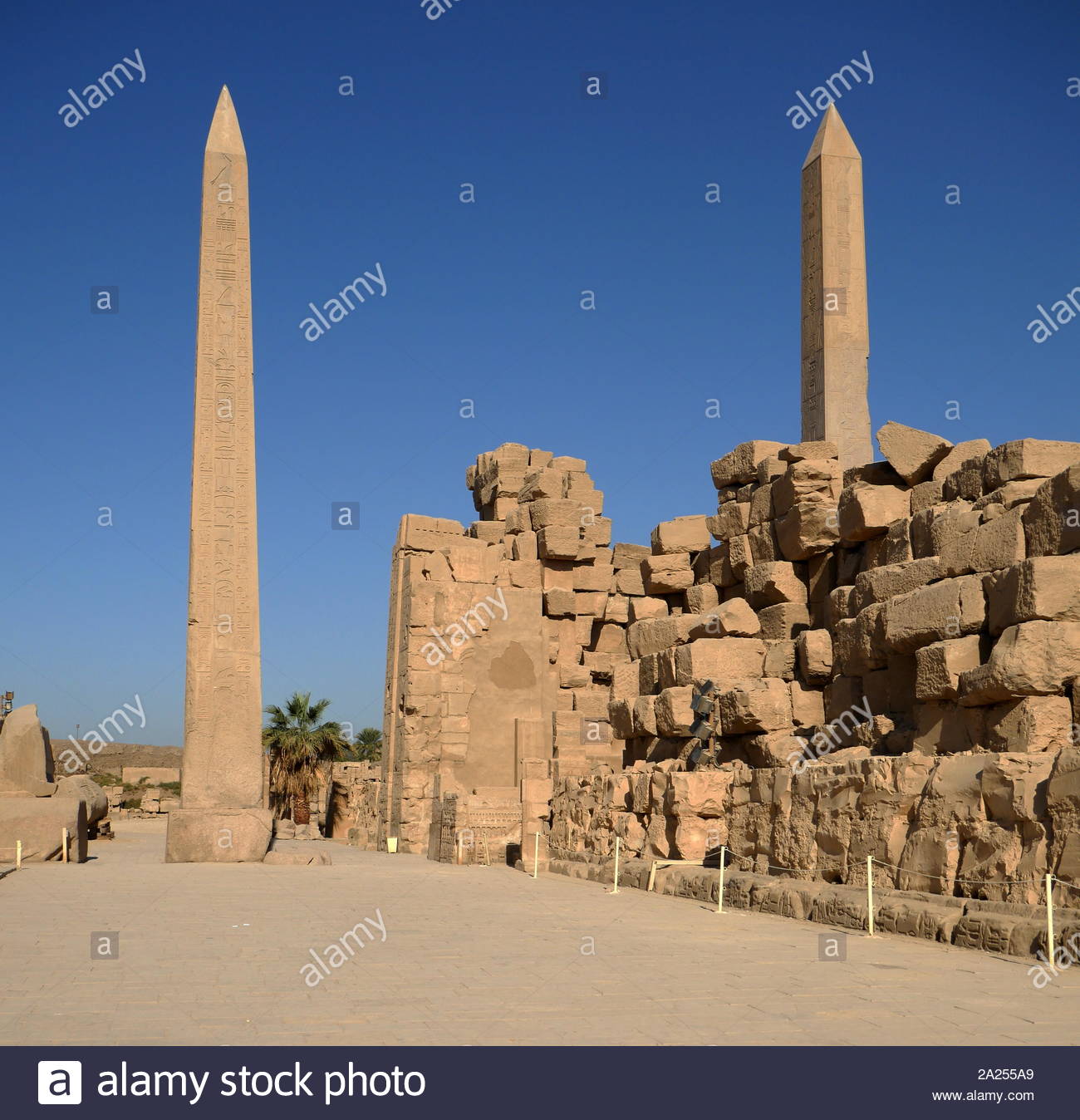 obelisks at Karnak Temple Complex, in Luxor, Egypt. Construction at the ...