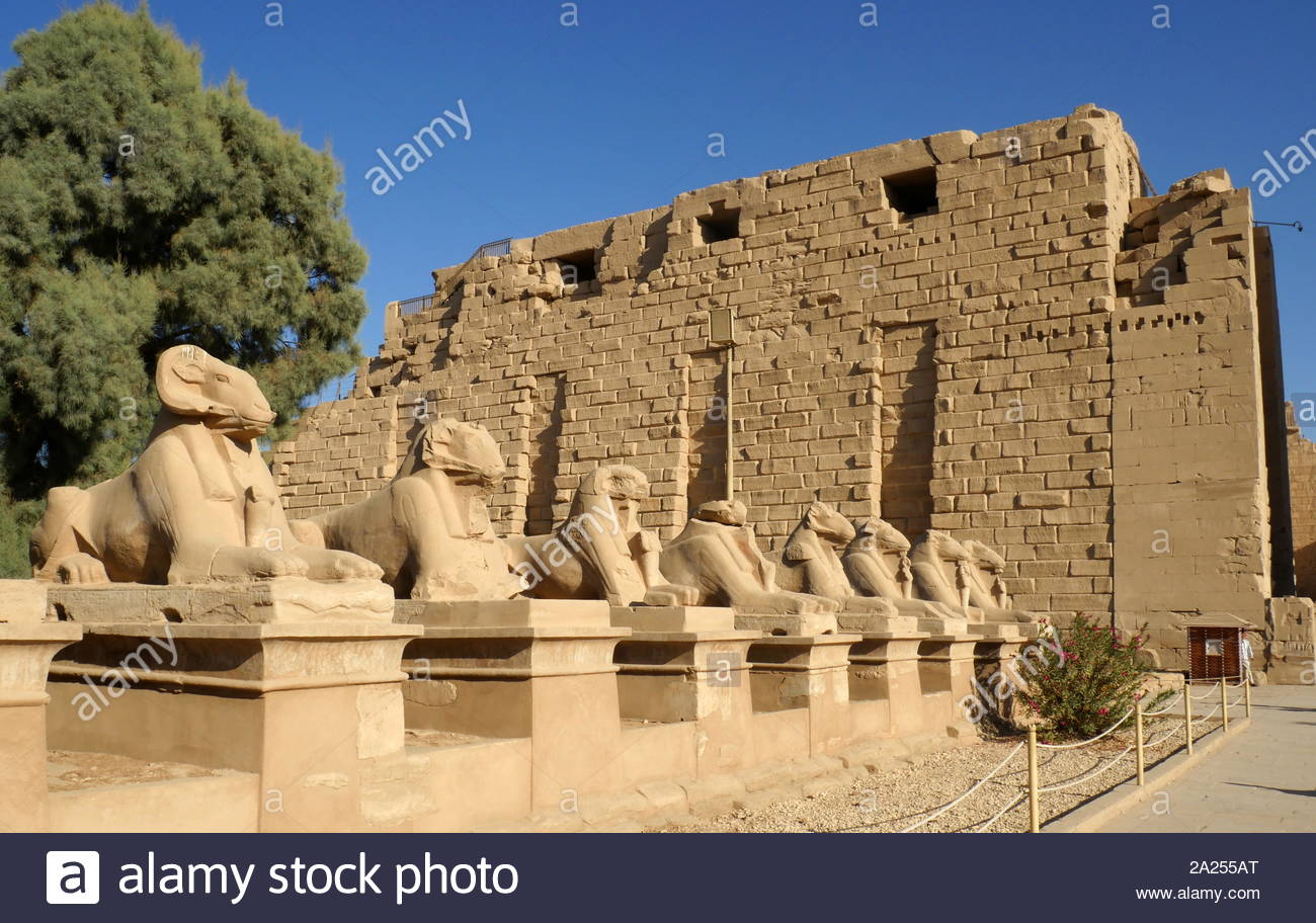 Ram statues amun temple hi-res stock photography and images - Alamy