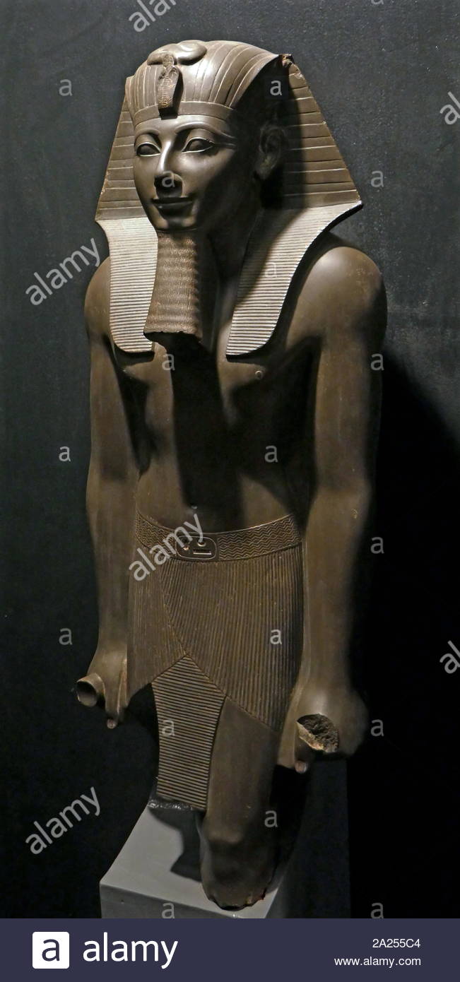Statue Of King Tutmosis III. Greywacke, New Kingdom, 1490 -1436 B.C ...
