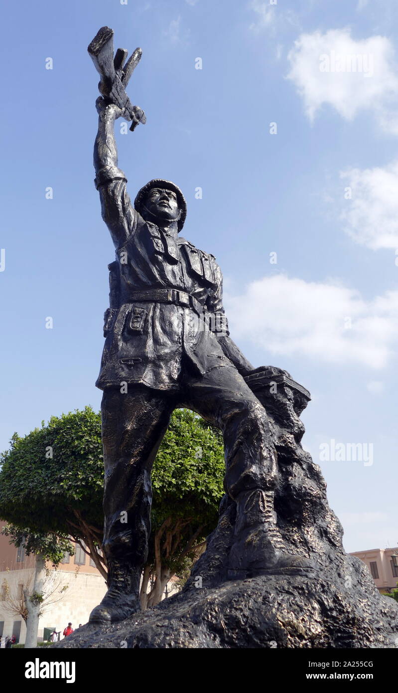 statue of a victorious soldier at the Egyptian National Military Museum ...