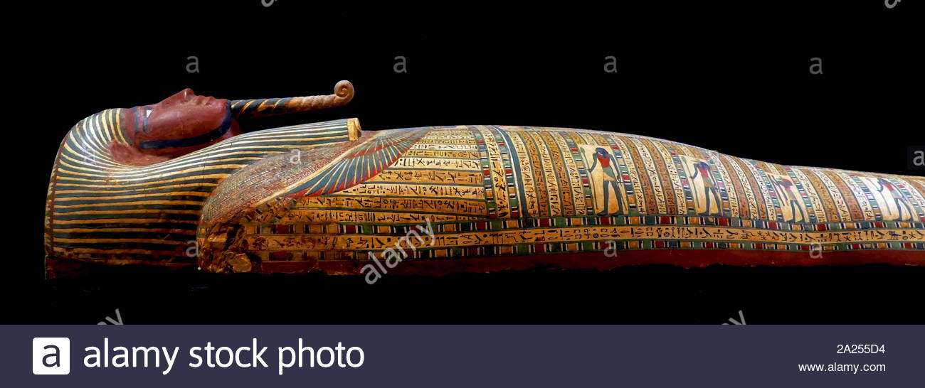 An Anthropoid Coffin containing the mummy of the priest of MONTU (NES ...