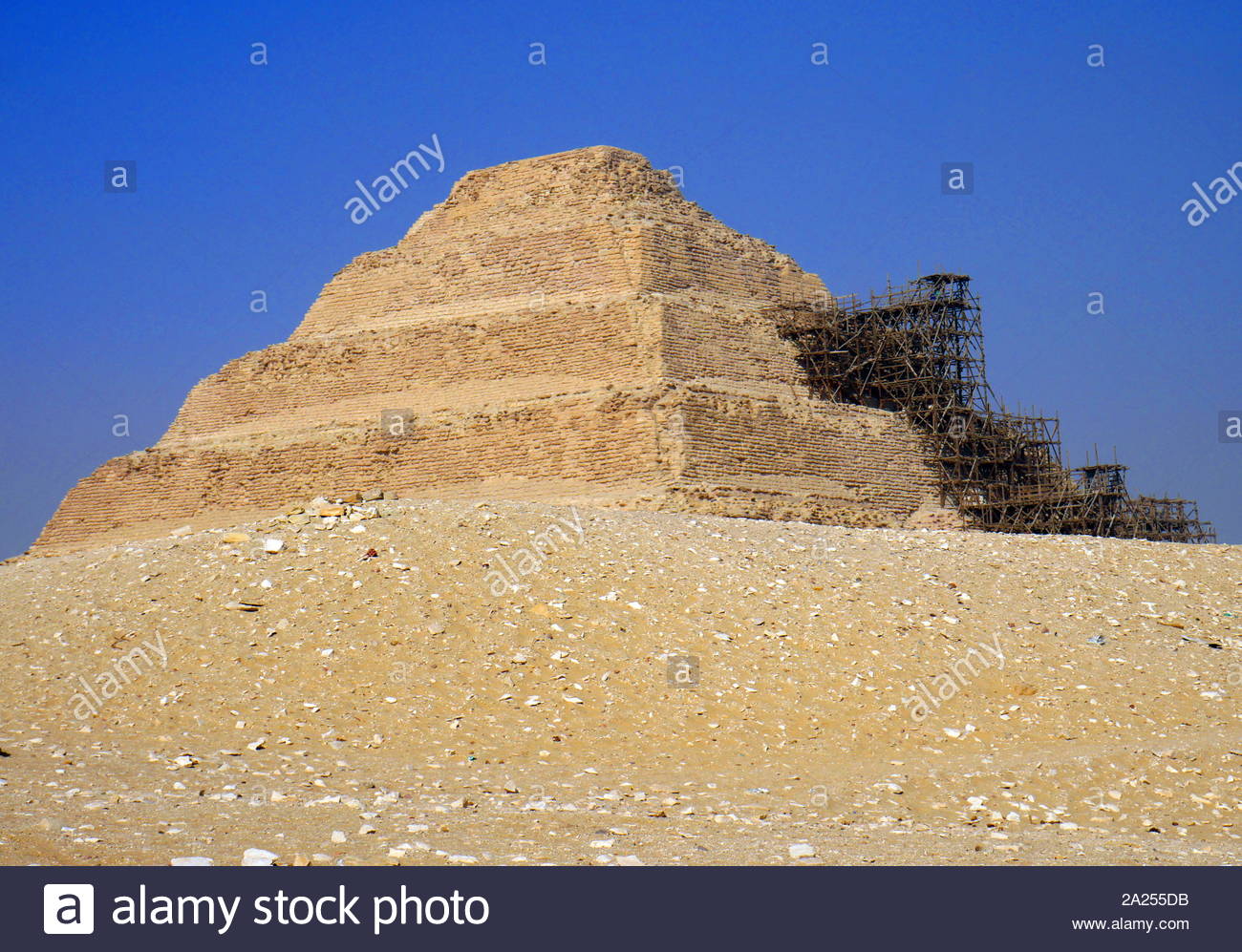 Pyramid of Djoser (Zoser), or step pyramid, in the Saqqara necropolis ...