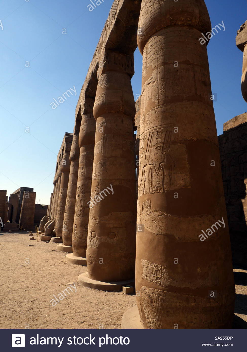 Columns inside the ancient Egyptian Luxor Temple complex in Luxor ...