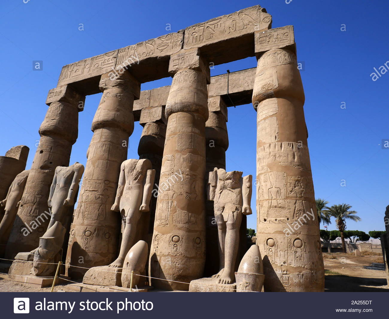 Columns inside the ancient Egyptian Luxor Temple complex in Luxor ...