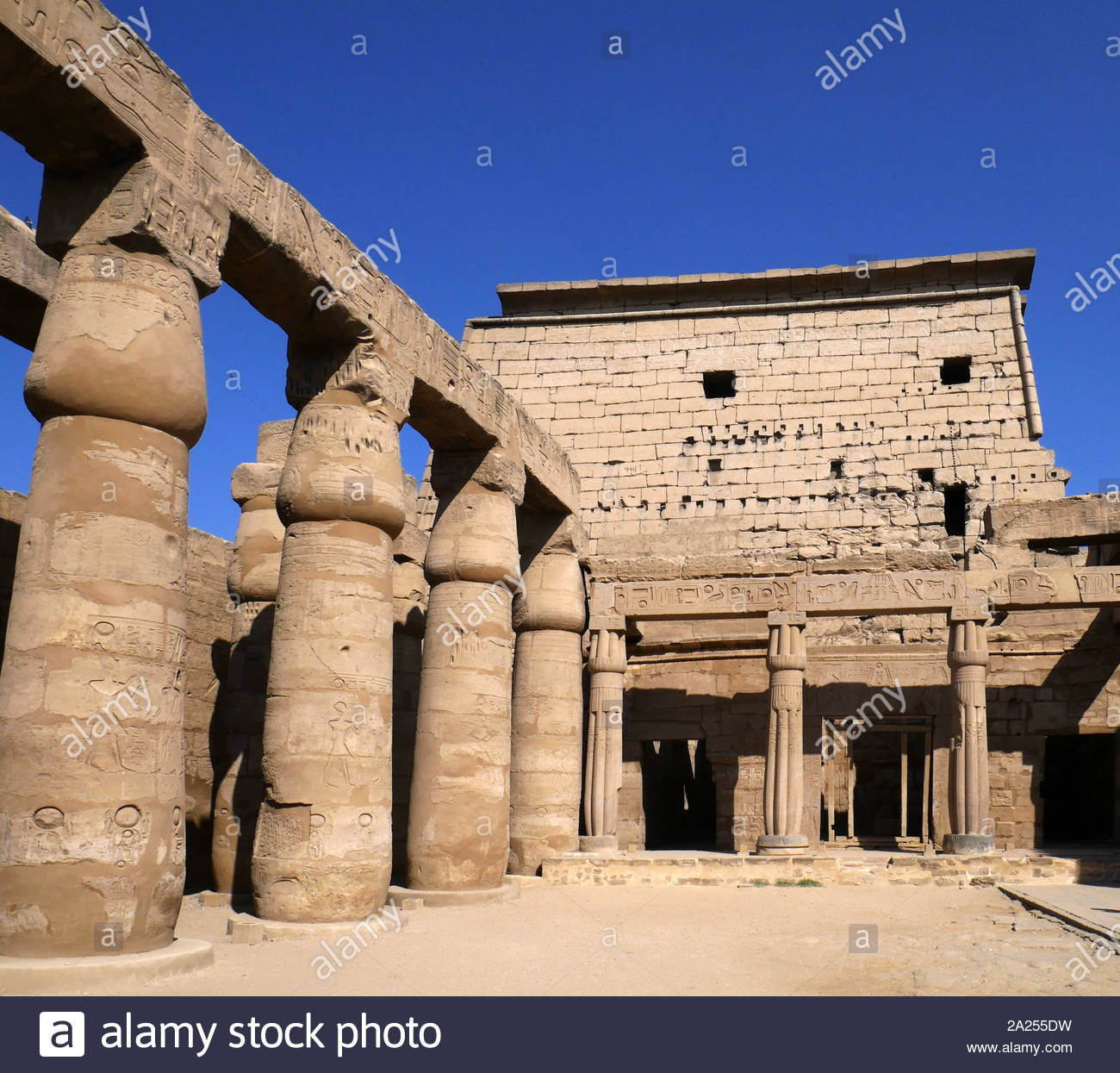 Columns inside the ancient Egyptian Luxor Temple complex in Luxor ...