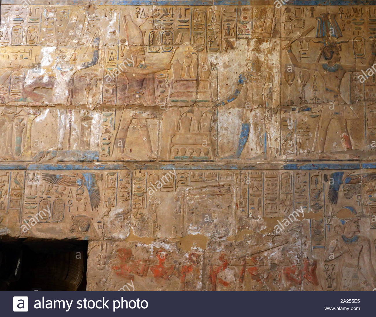 Carved relief on a wall inside the ancient Egyptian Luxor Temple ...