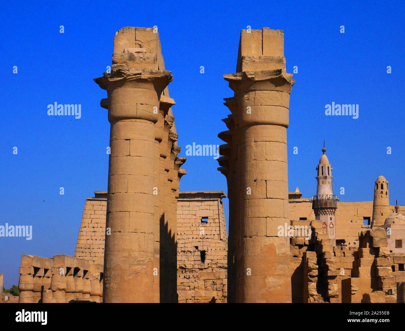 Columns inside the ancient Egyptian Luxor Temple complex in Luxor Stock ...