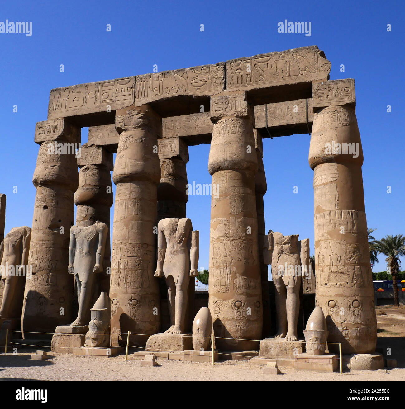 Columns inside the ancient Egyptian Luxor Temple complex in Luxor Stock ...