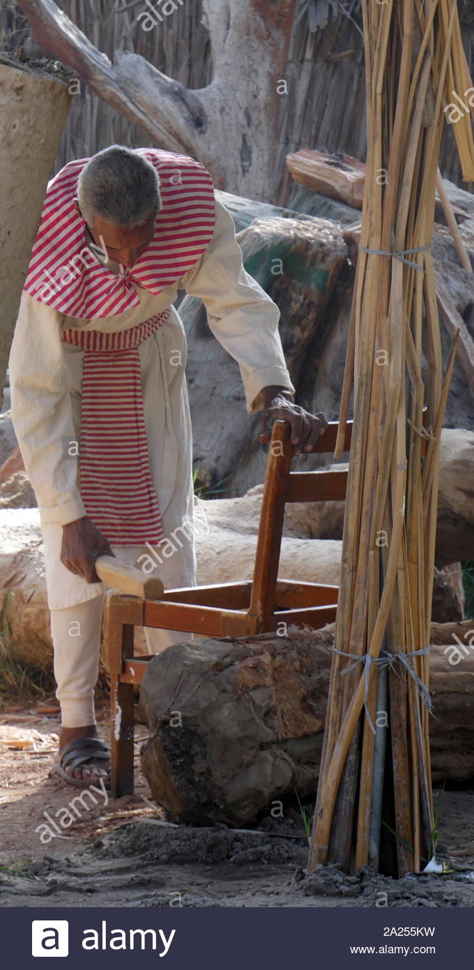 Re-enactment of an ancient Egyptian carpenter at work Stock Photo - Alamy