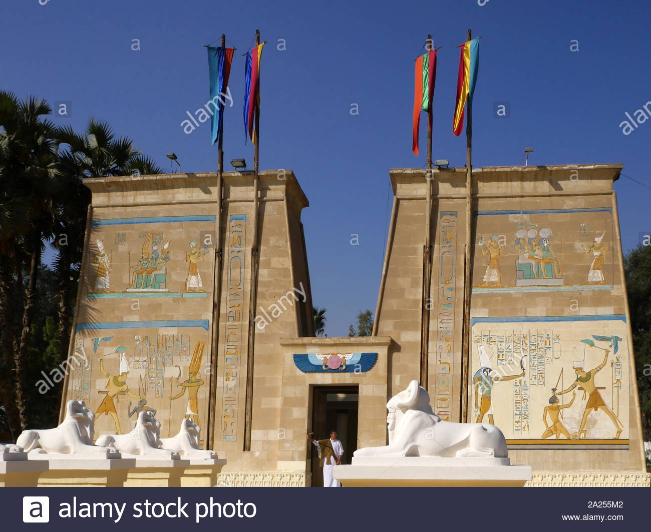 Replica Pylons at the entrance to a typical Ancient Egyptian Temple ...
