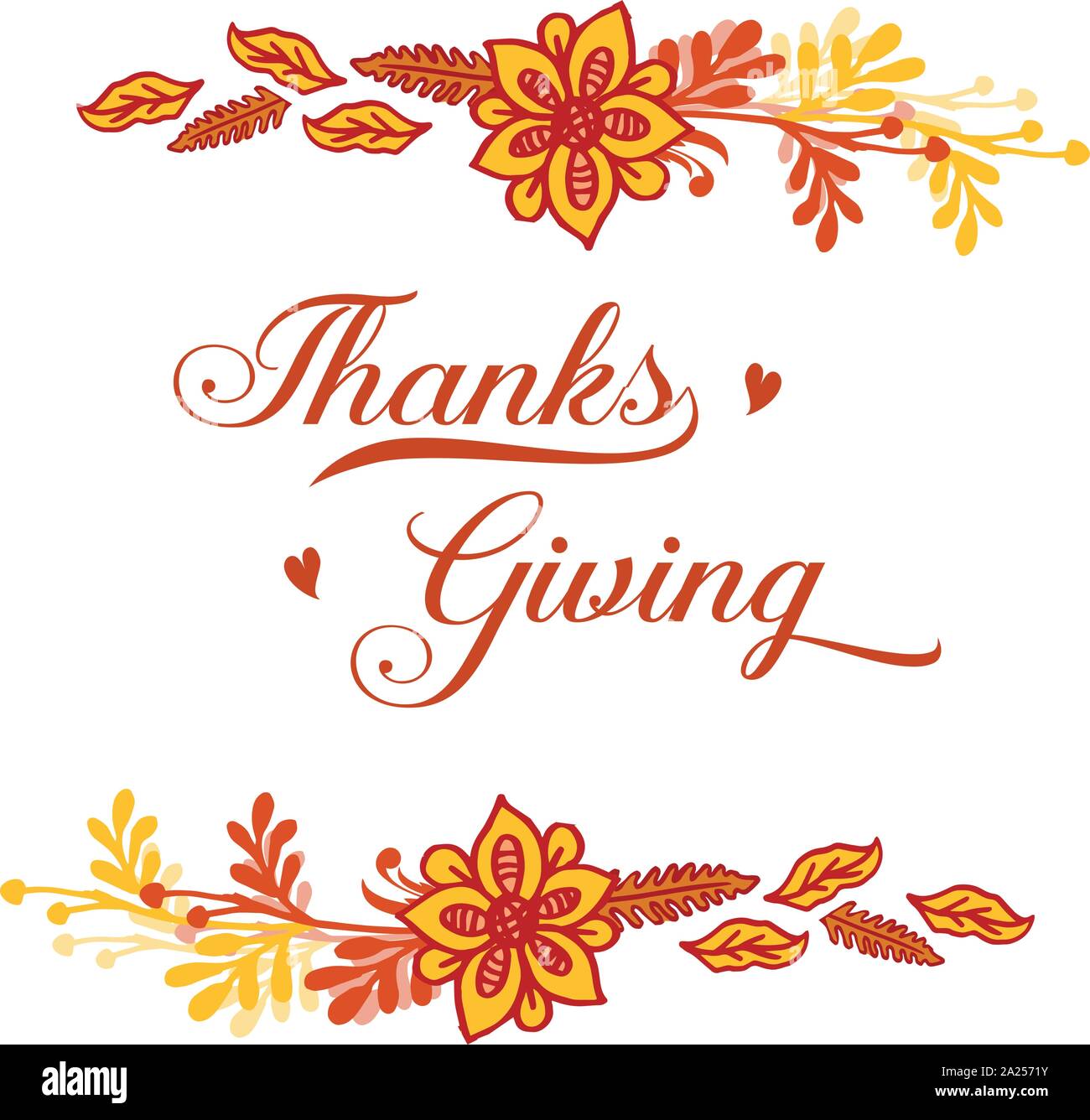 Banner thanksgiving, with autumn leaves frame on white background ...