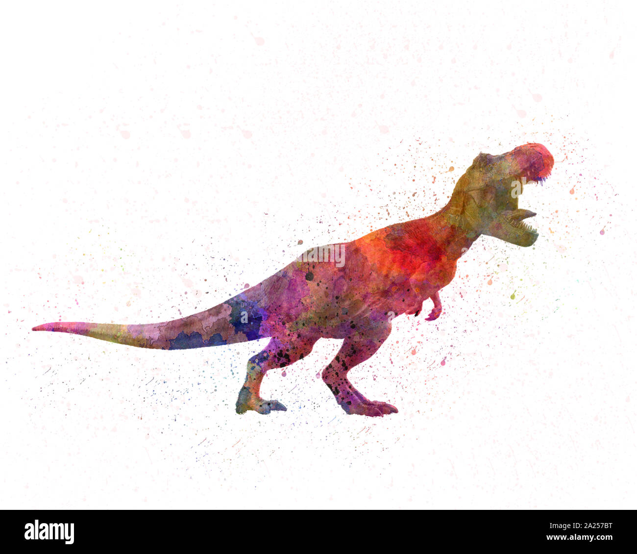Tyrannosaurus rex dinosaur in watercolor Stock Photo - Alamy