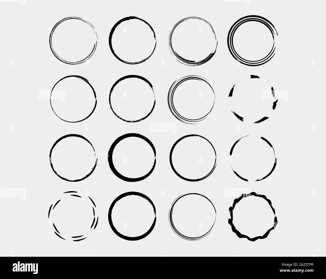 Set of circle frames. Borders collections. Collages elements on white ...