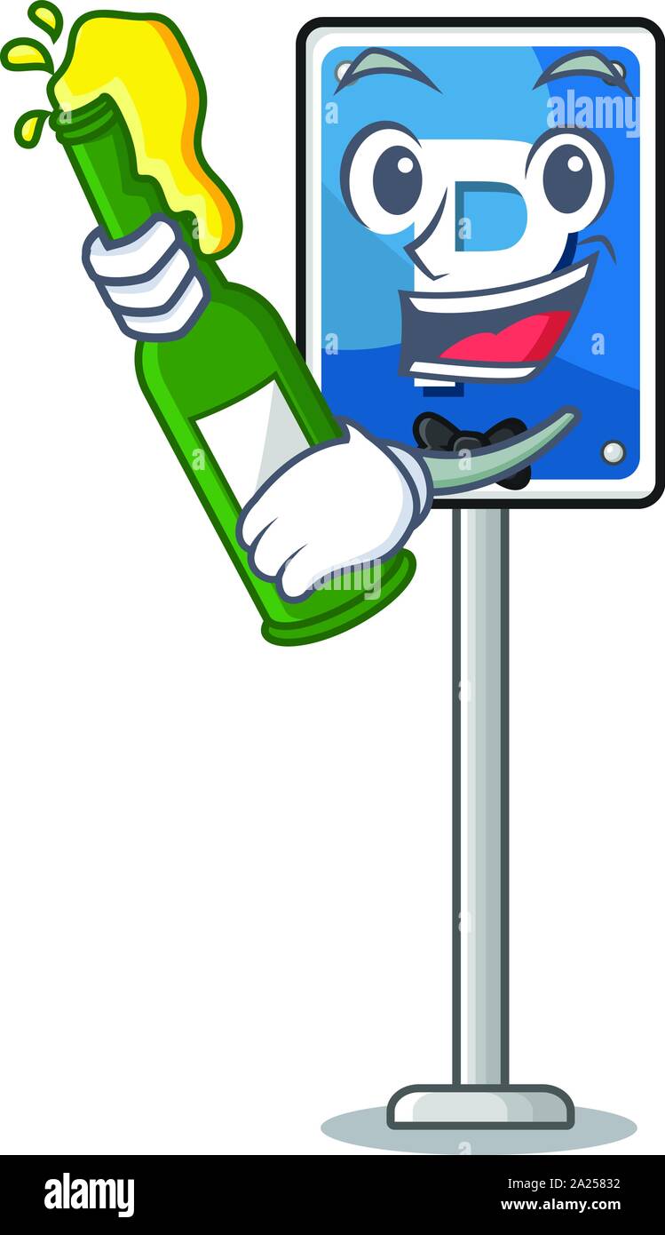 With beer parking sign character shape the cartoon Stock Vector Image ...