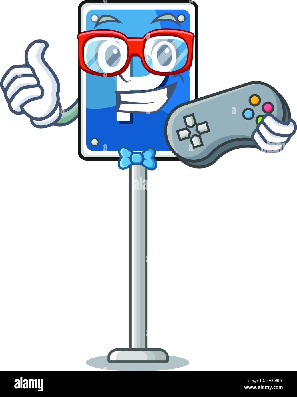 Gamer parking sign cartoon isolated the mascot Stock Vector Image & Art ...