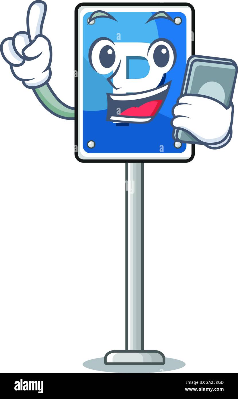 With phone parking sign on a cartoon roadside Stock Vector Image & Art ...