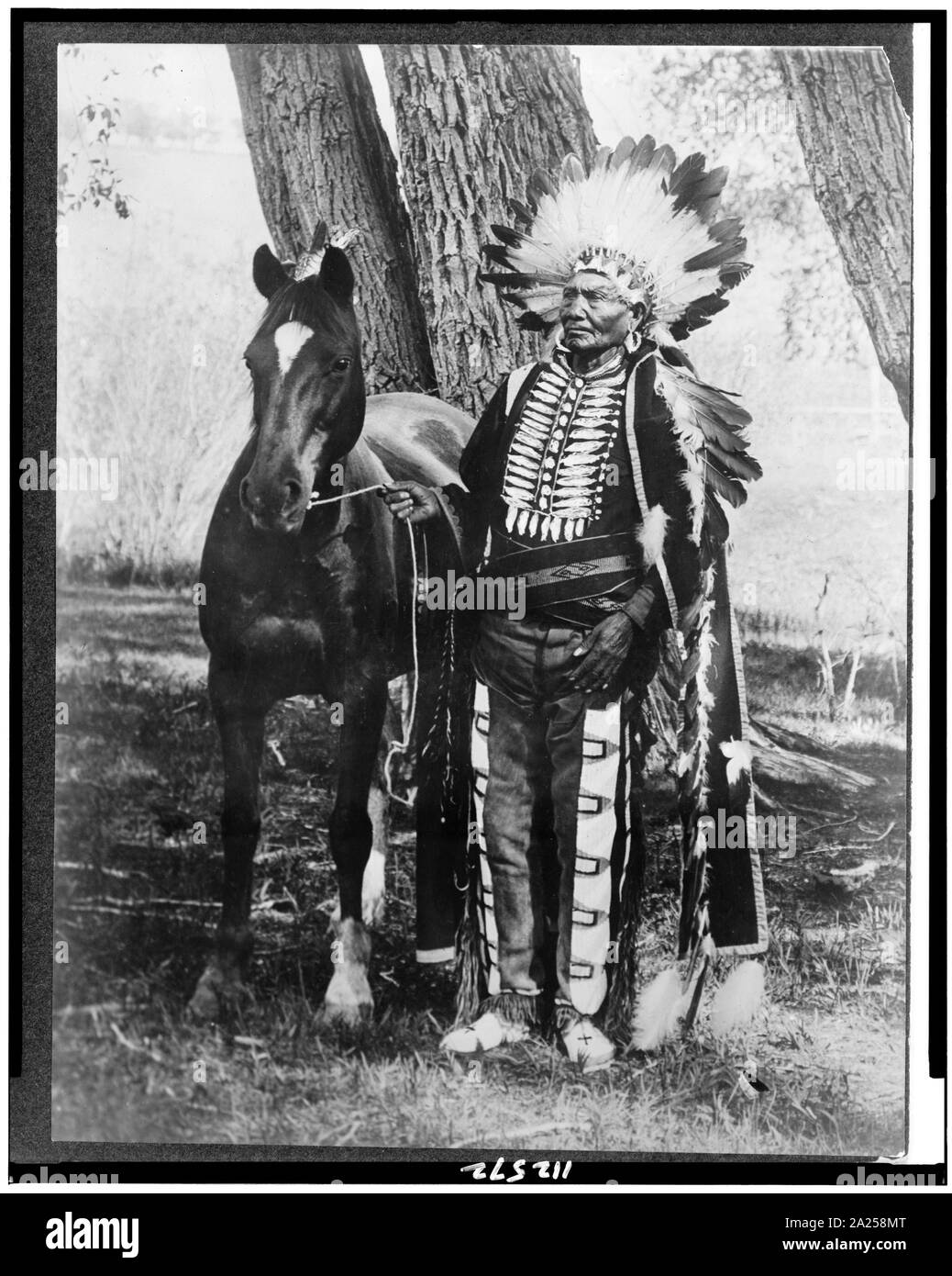 Photograph of Chief Ignacio and his horse / by Frank S. Balster ...