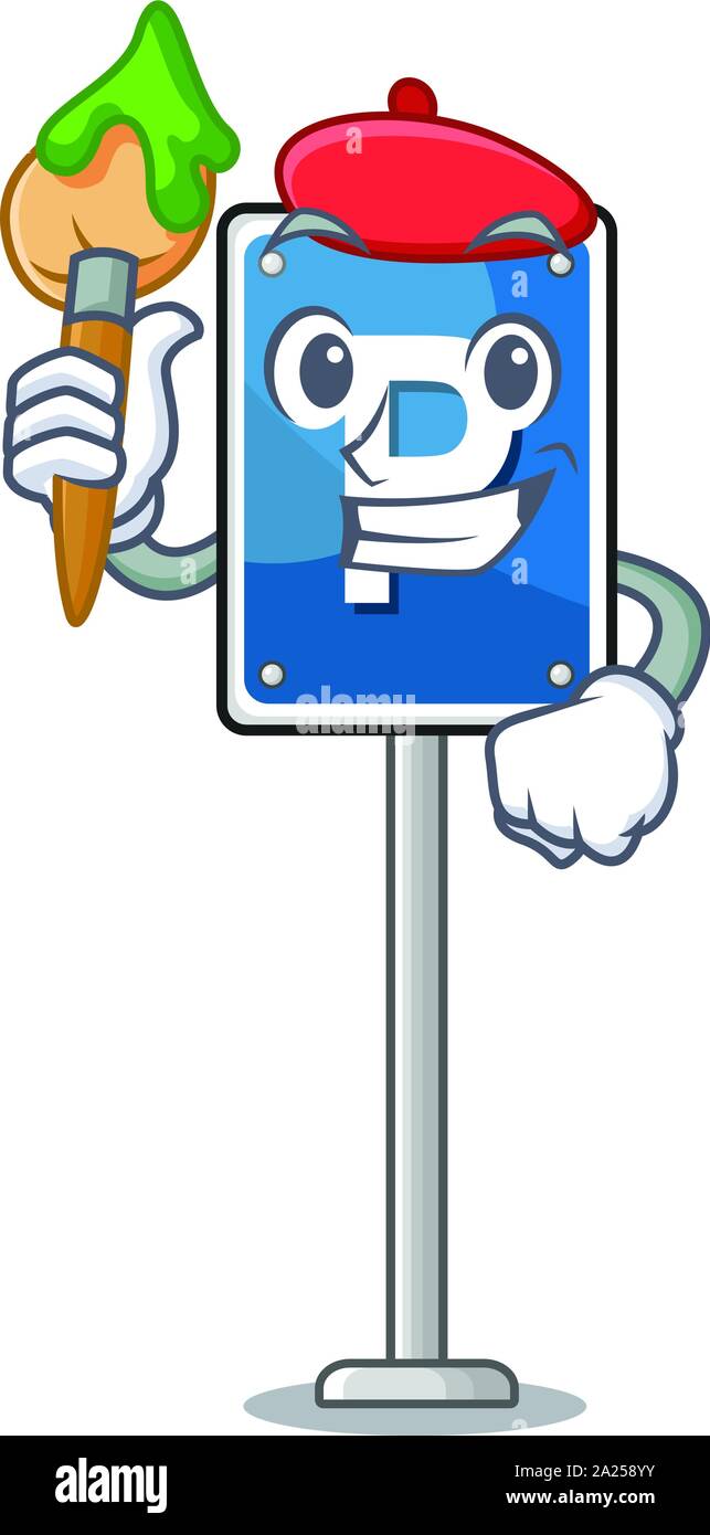 Artist parking sign on a cartoon roadside Stock Vector Image & Art - Alamy