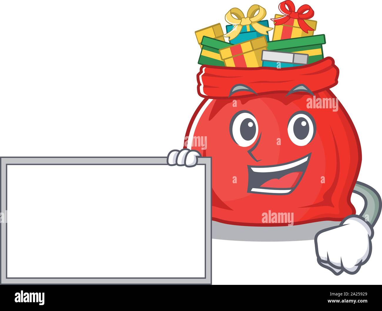 With board santa claus bag on a cartoon Stock Vector Image & Art - Alamy