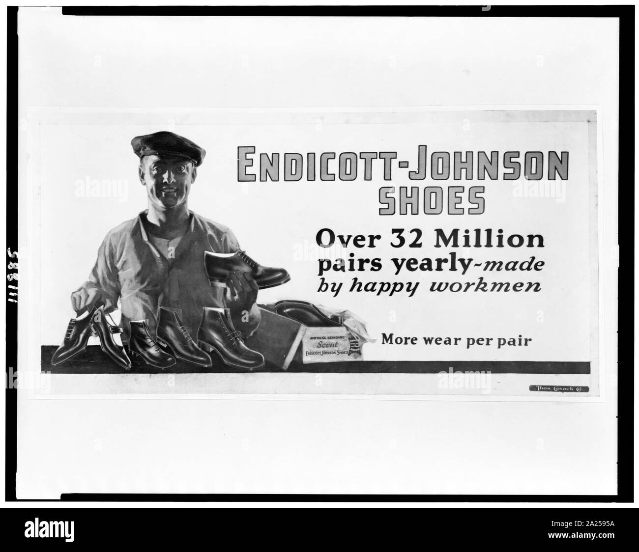Photograph of billboard advertising Endicott-Johnson shoes, showing man ...
