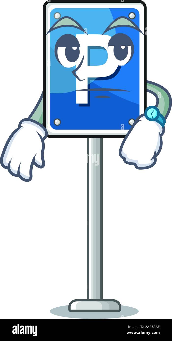 Waiting parking sign character shape the cartoon Stock Vector Image ...
