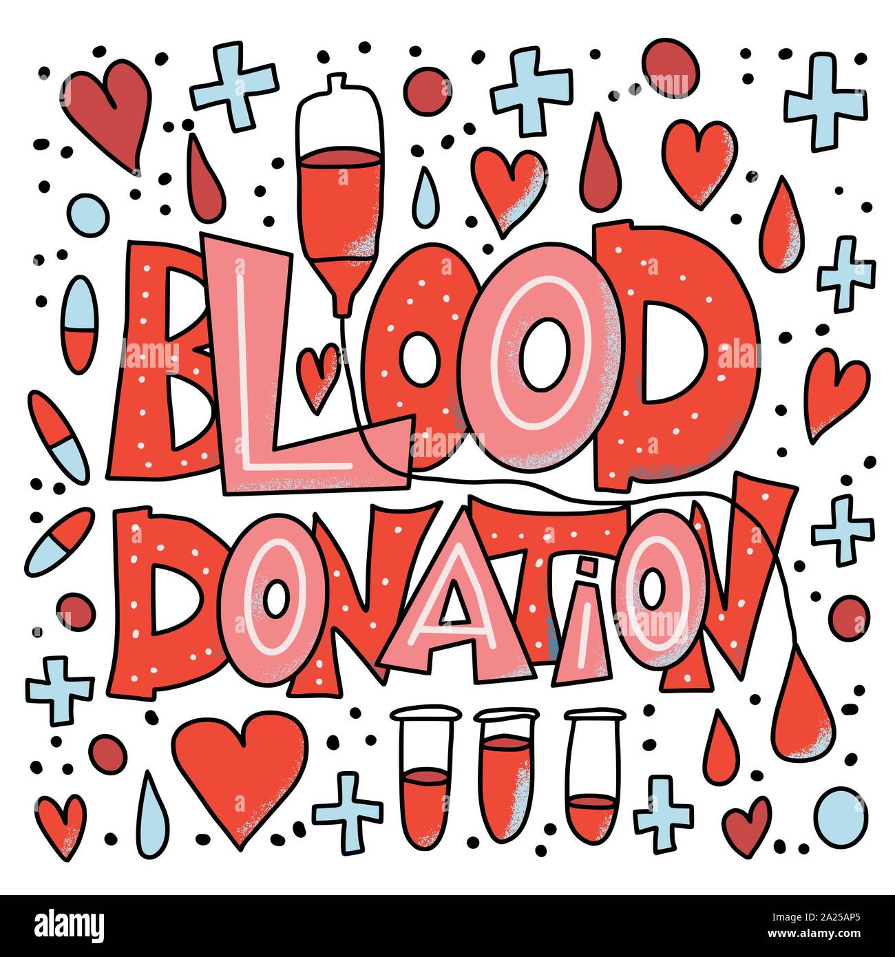 Blood donation emblem. Vector color illustration Stock Vector Image ...