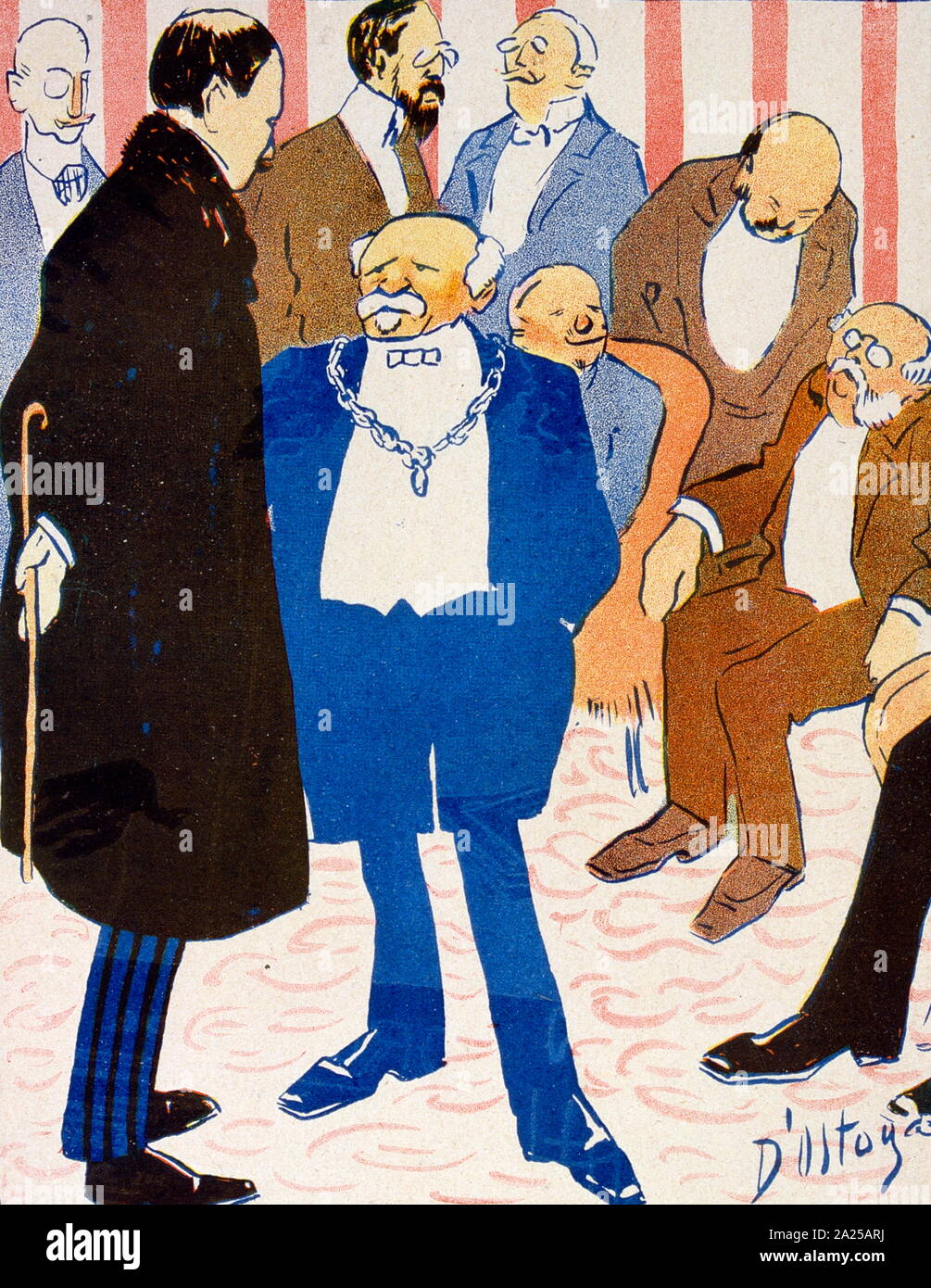 cartoon depicting challenges facing politics in France, 1908 Stock ...