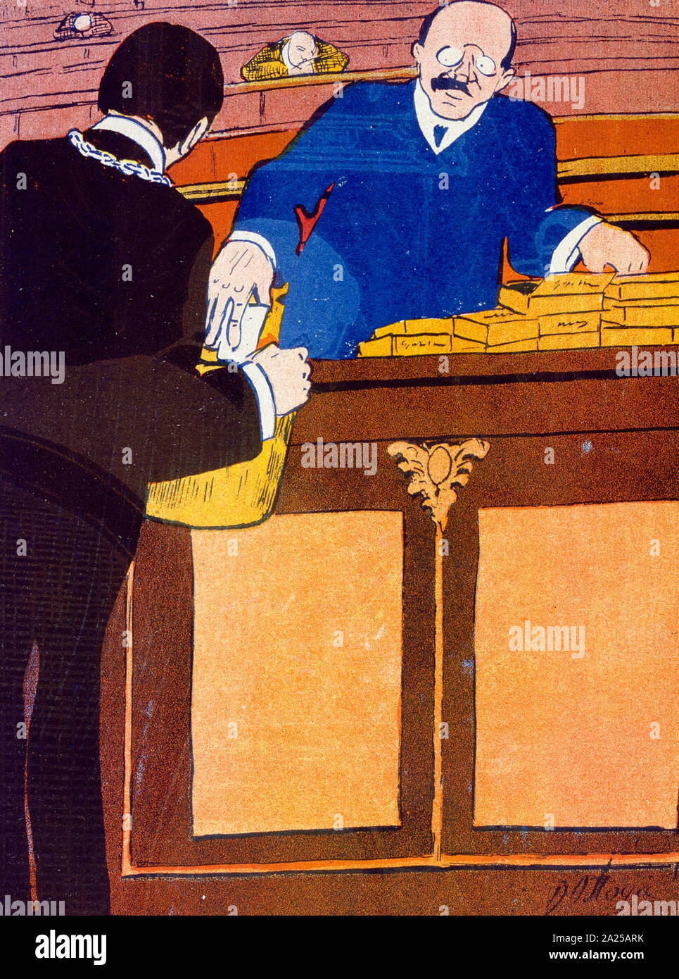 cartoon depicting challenges facing politics in France, 1908 Stock ...