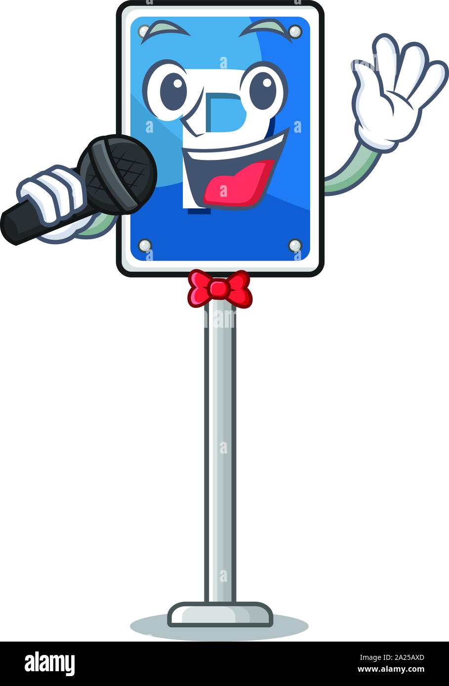 Singing Singing parking sign cartoon isolated the mascot Stock Vector ...