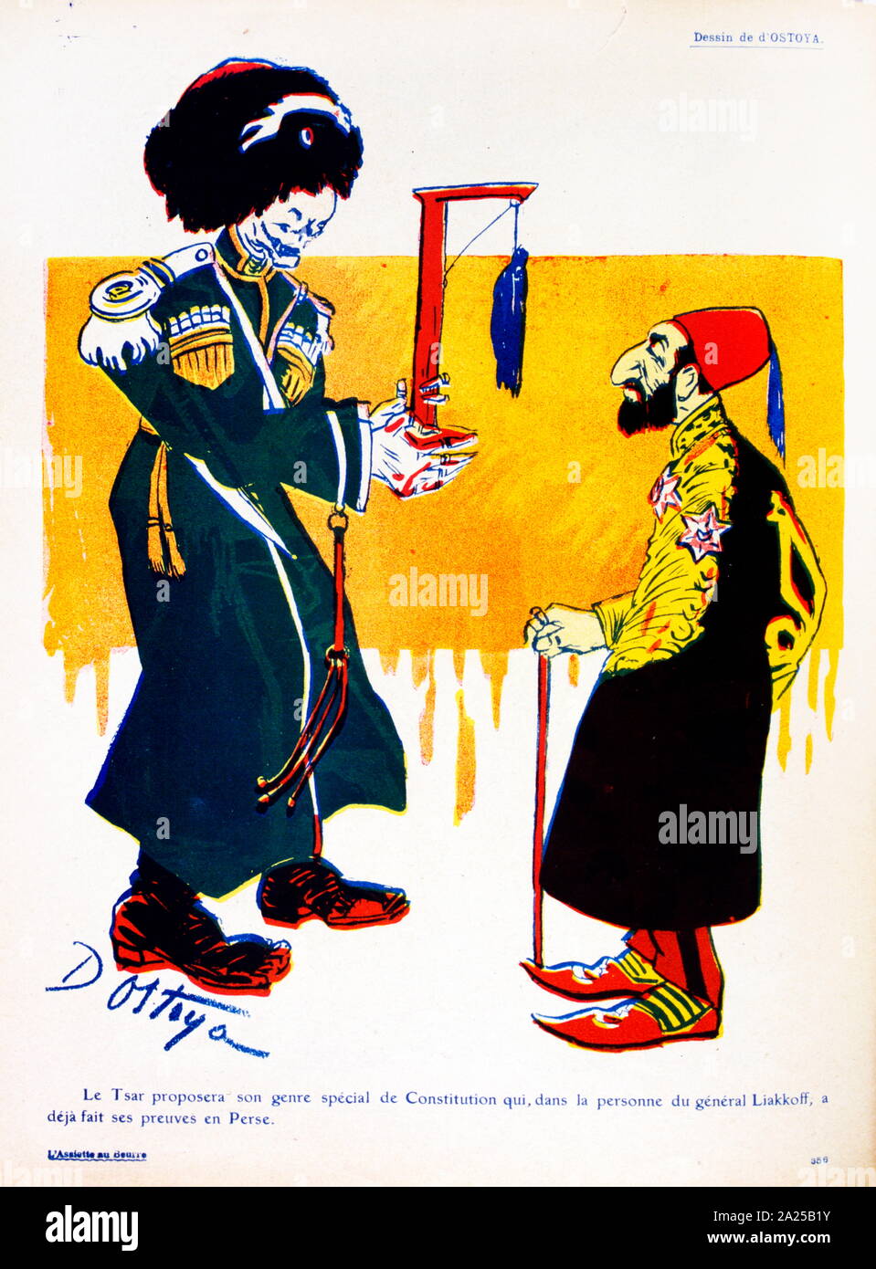 French satirical illustration, showing, Russia advising Turkey, before ...