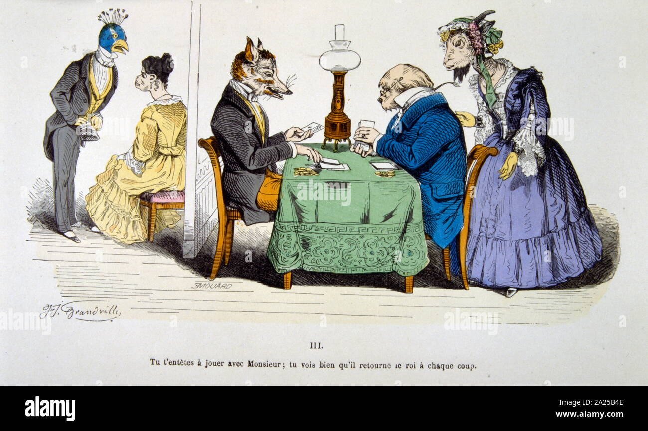 Jean-Ignace-Isidore Gerard Grandville, 'Les Metamorphoses du jour' 1829 ...