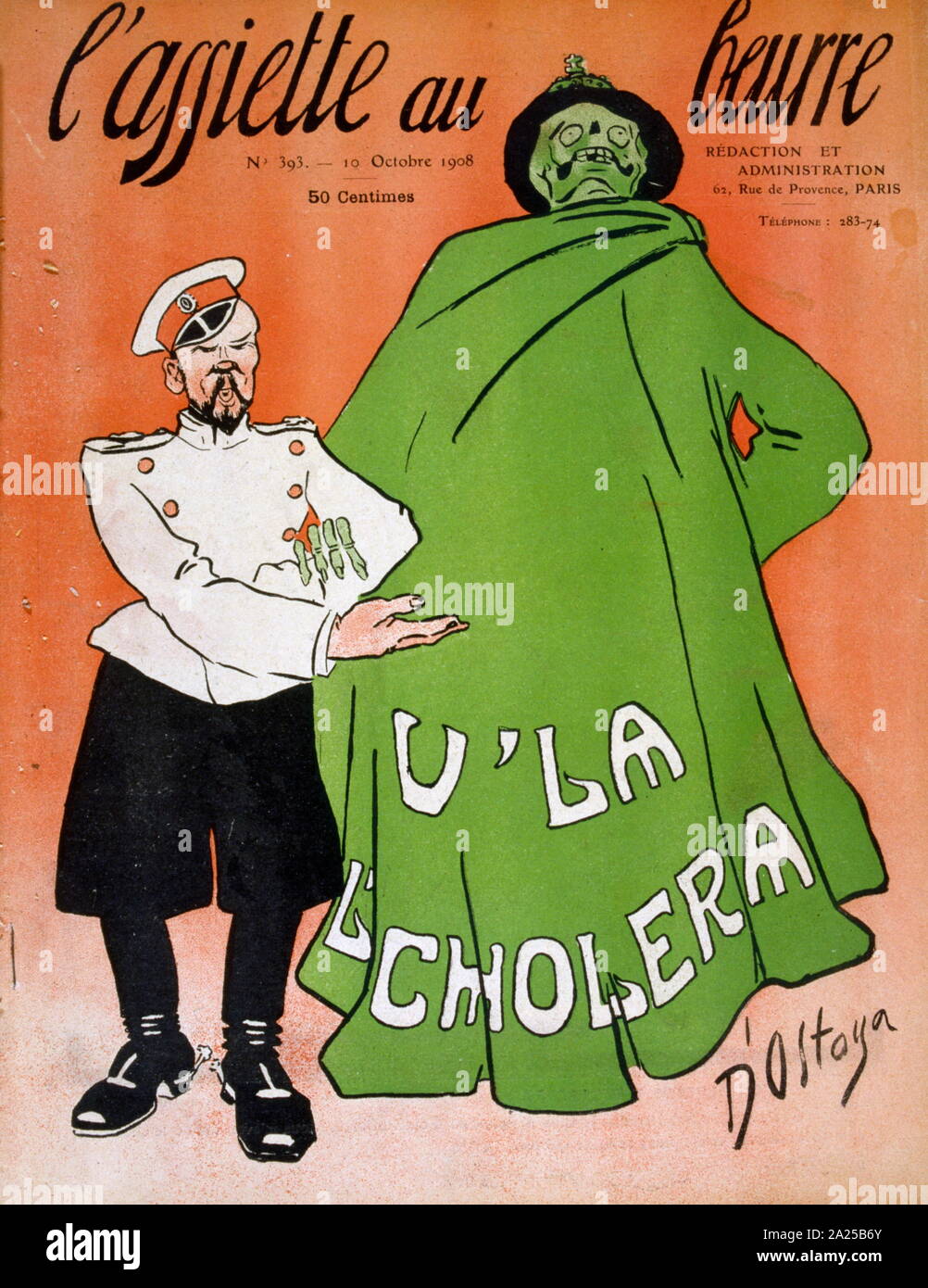 French satire depicting an illustration of the spectre of cholera ...