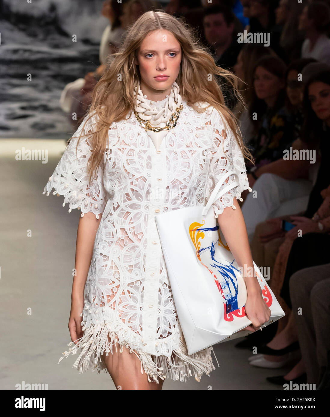 New York, NY - Sept 09, 2019: Charlotte Rose Hansen walks the runway at ...