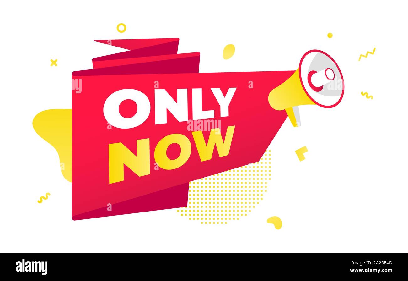 Only now sale countdown ribbon badge icon sign with big red ribbon ...