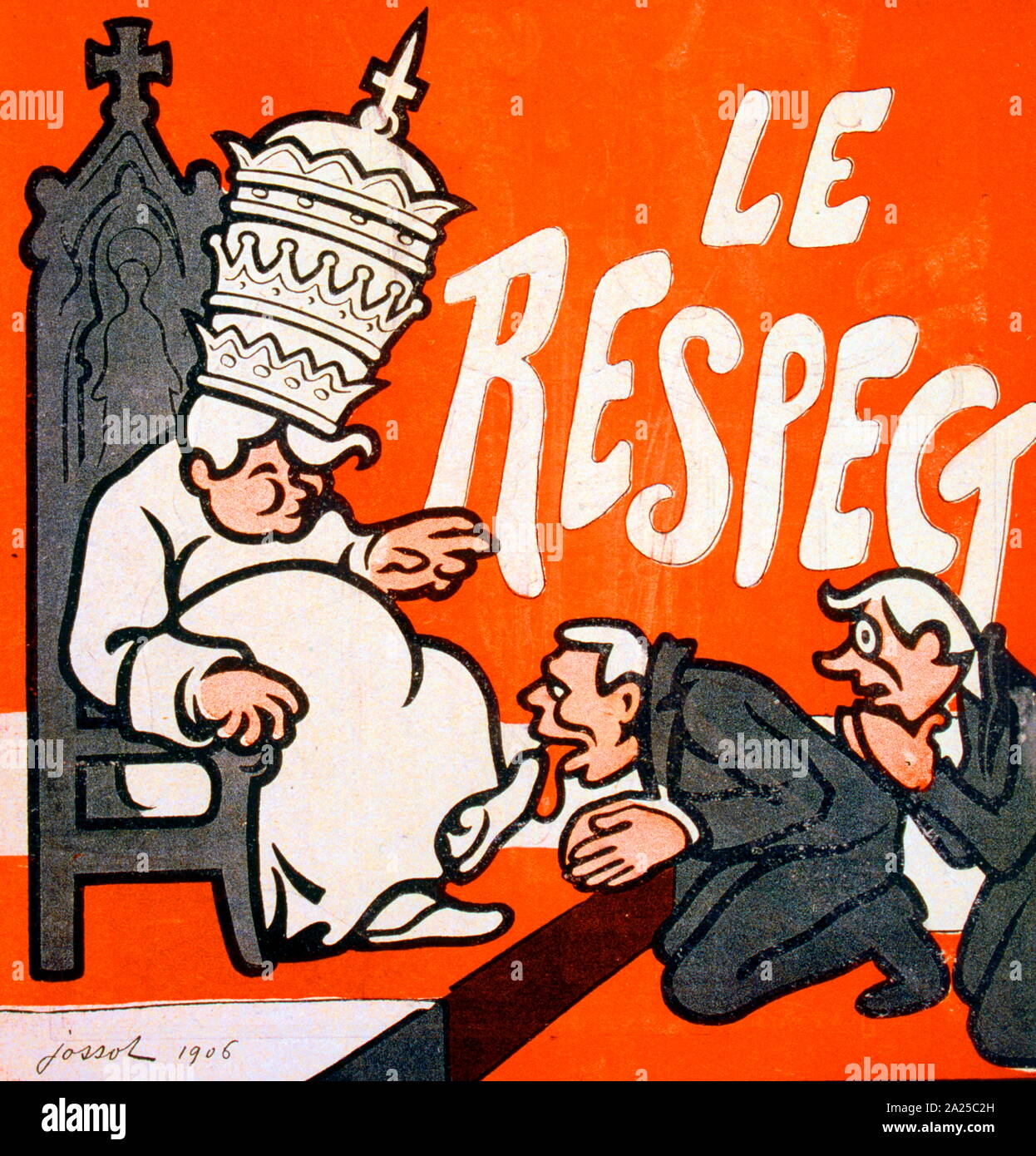 French satirical illustration pope pius ix receiving respect french ...