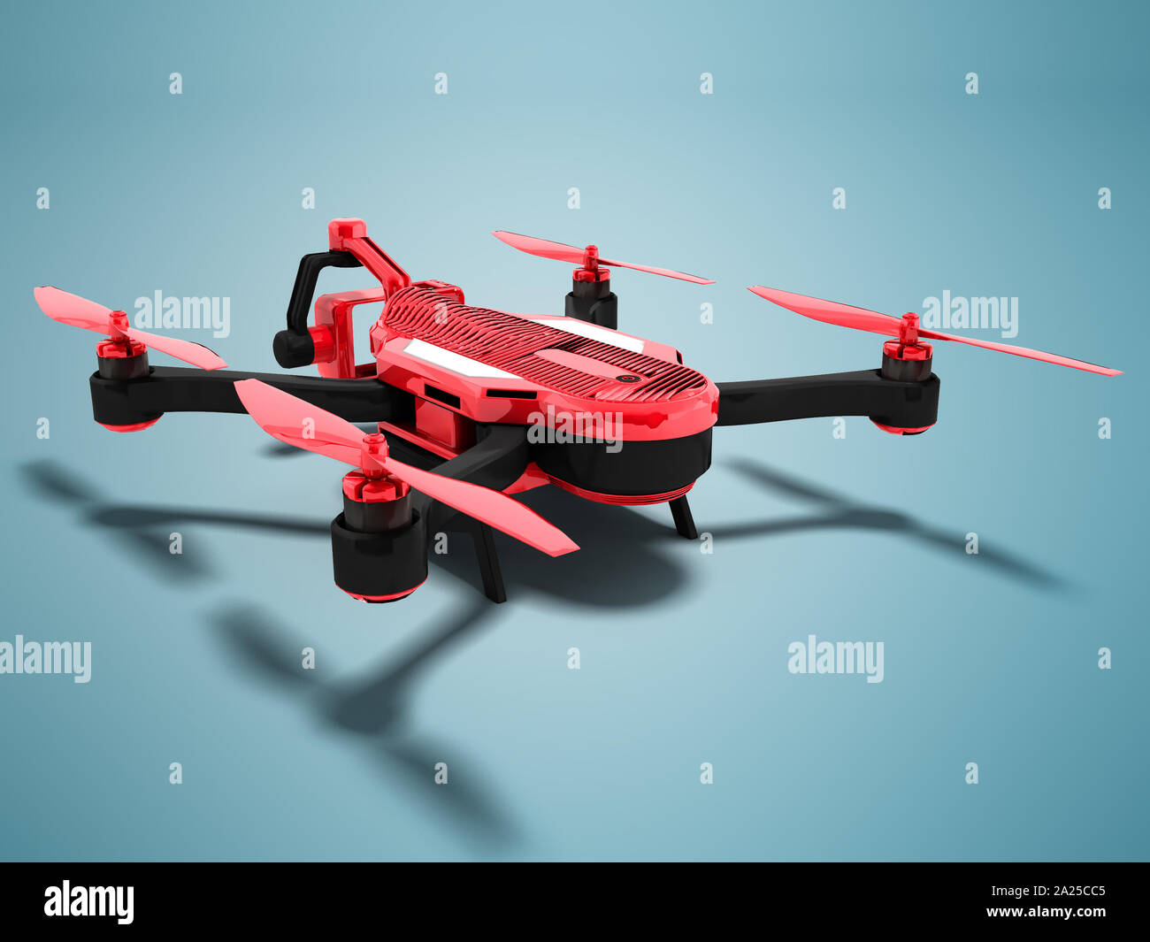 Modern red dot drone red with black insets at the back 3d render on ...