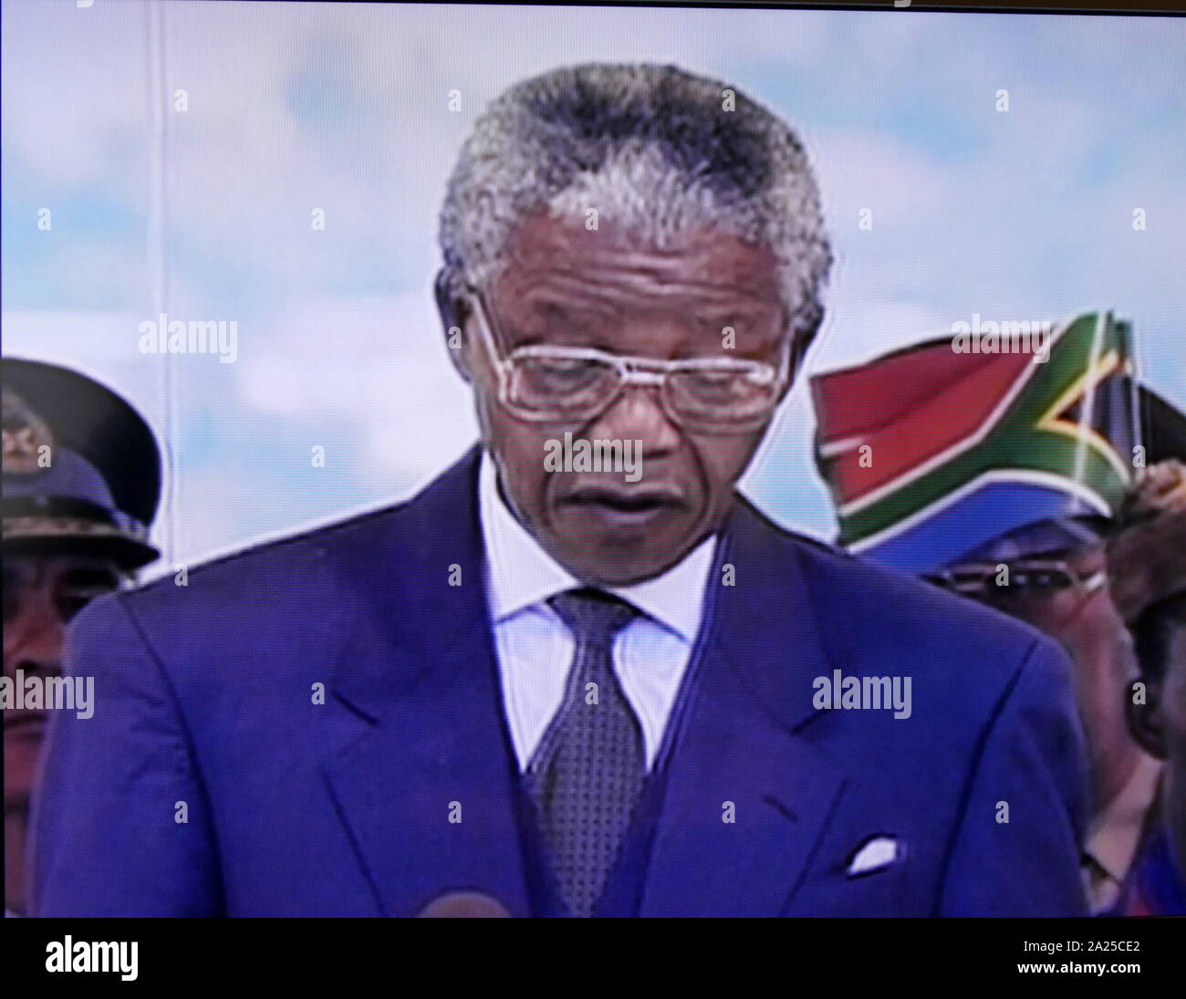Televised broadcast of the inauguration of President Nelson Mandela of ...