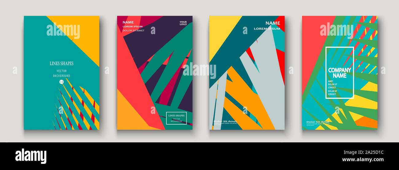 Modern trendy cover collection design. Abstract retro 90s style texture ...