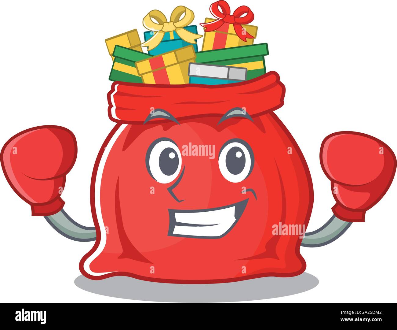 Boxing santa claus bag on a cartoon Stock Vector Image & Art - Alamy