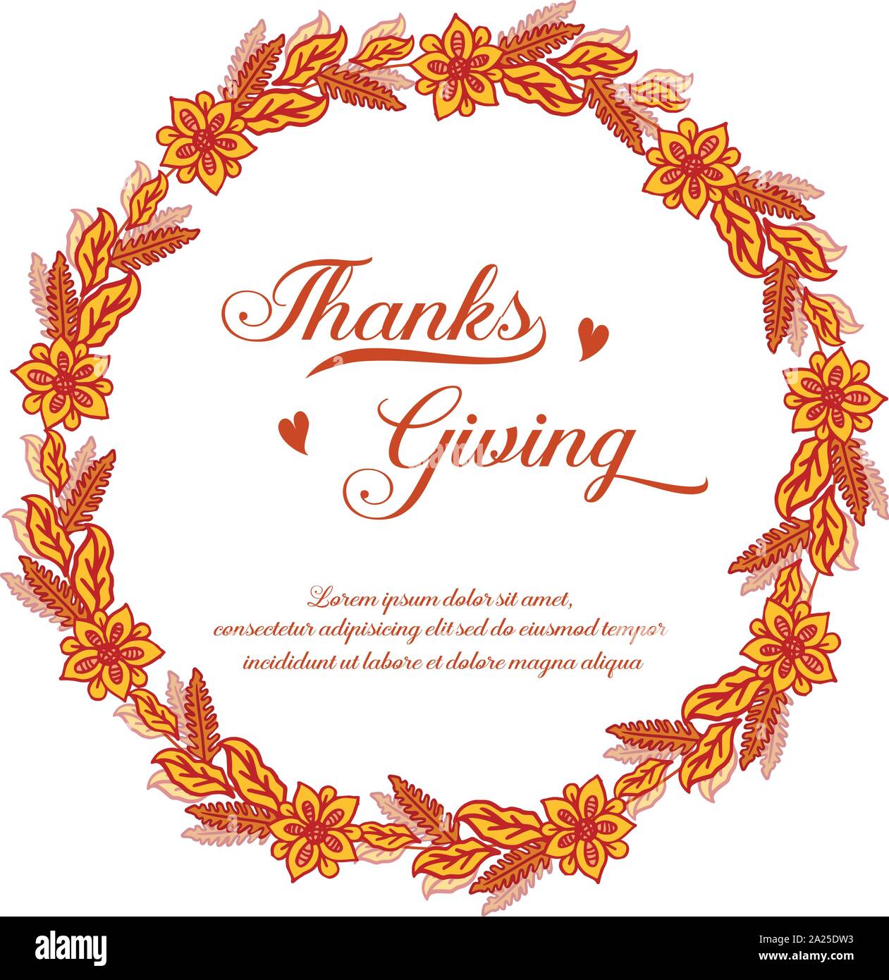 Banner thanksgiving, with autumn leaves frame on white background ...