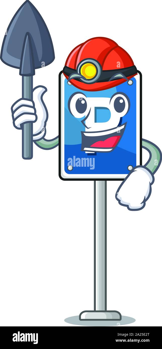 Miner parking sign cartoon isolated the mascot Stock Vector Image & Art ...