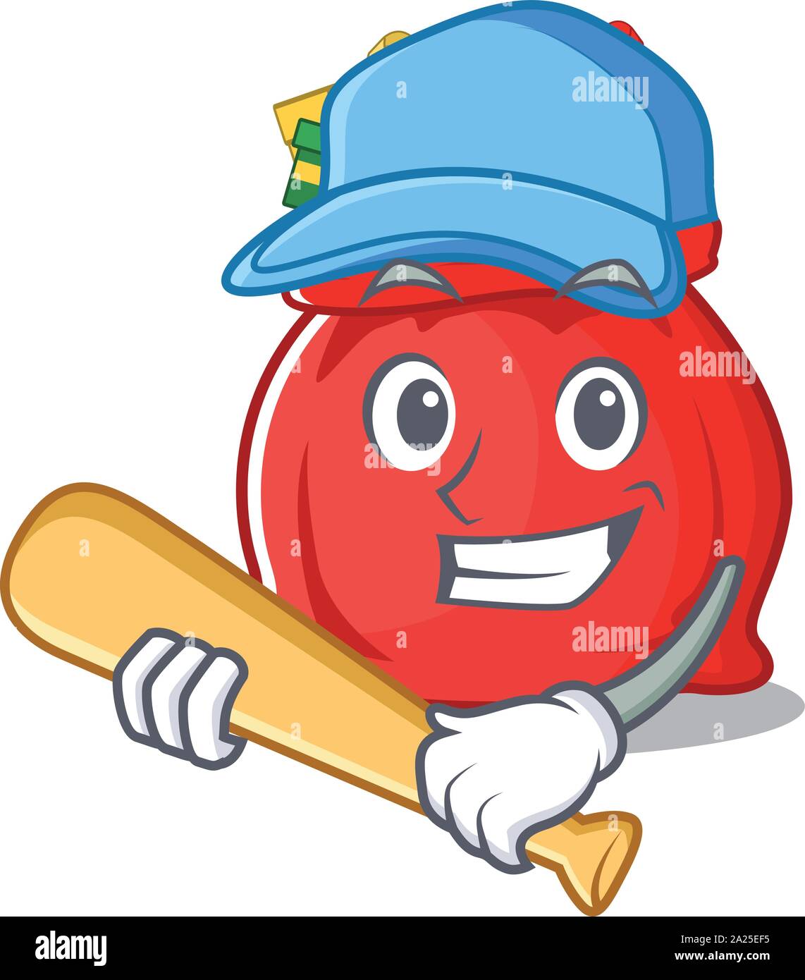 Playing baseball santa claus bag on a cartoon Stock Vector Image & Art ...