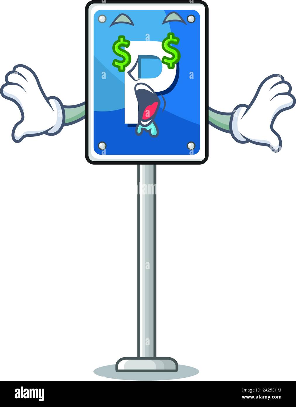Money eye parking sign character shape the cartoon Stock Vector Image ...